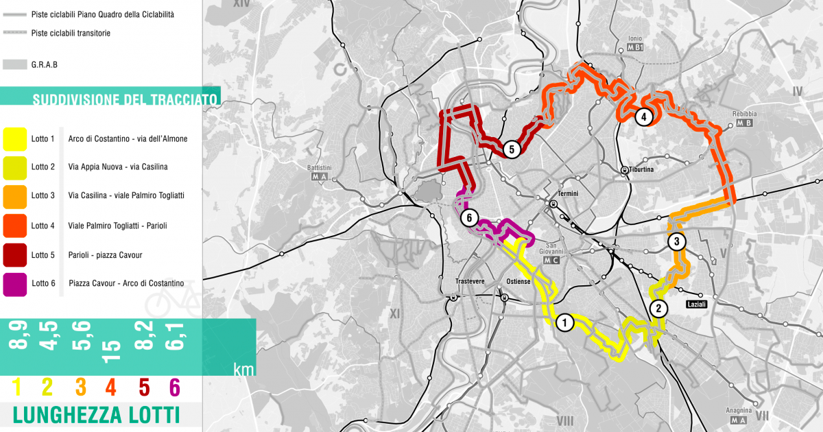 Roma: al via i lavori per il Grab, il grande raccordo delle biciclette ...